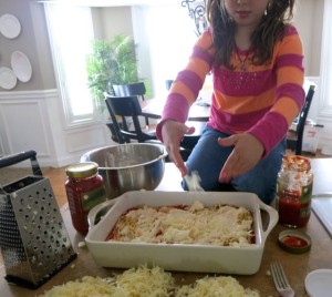 Baked Spaghetti {Cooking with Kids}
